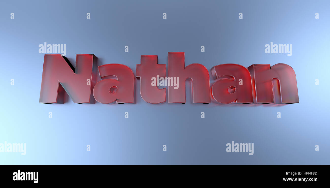 Nathan - colorful glass text on vibrant background - 3D rendered ...