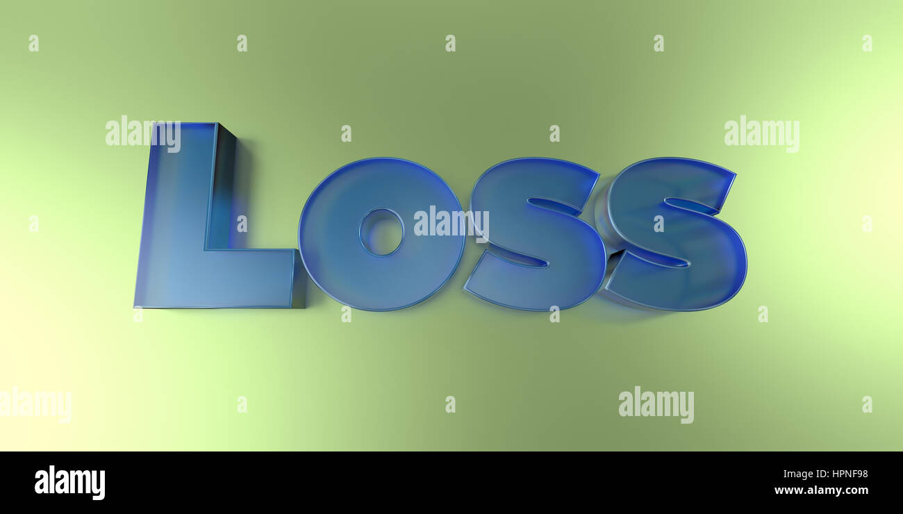 Loss - colorful glass text on vibrant background - 3D rendered royalty ...
