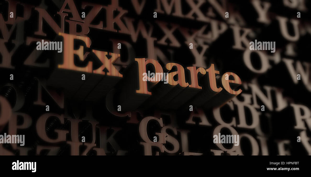 Ex parte - Wooden 3D rendered letters/message. Can be used for an ...