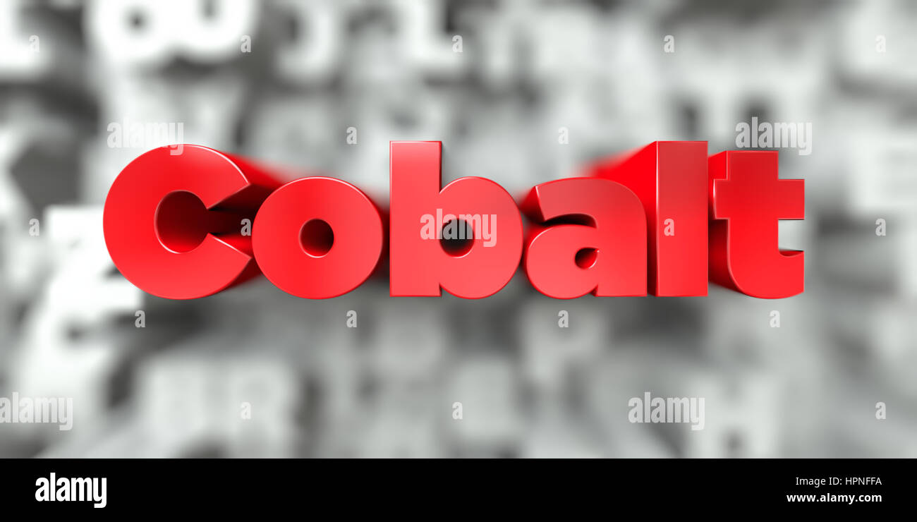 Cobalt - Red text on typography background - 3D rendered royalty free ...