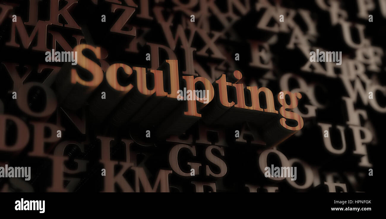 Sculpting - Wooden 3D rendered letters/message. Can be used for an ...