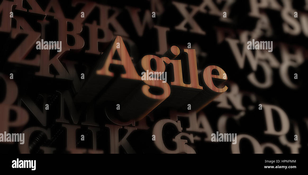Agile - Wooden 3D rendered letters/message. Can be used for an online ...