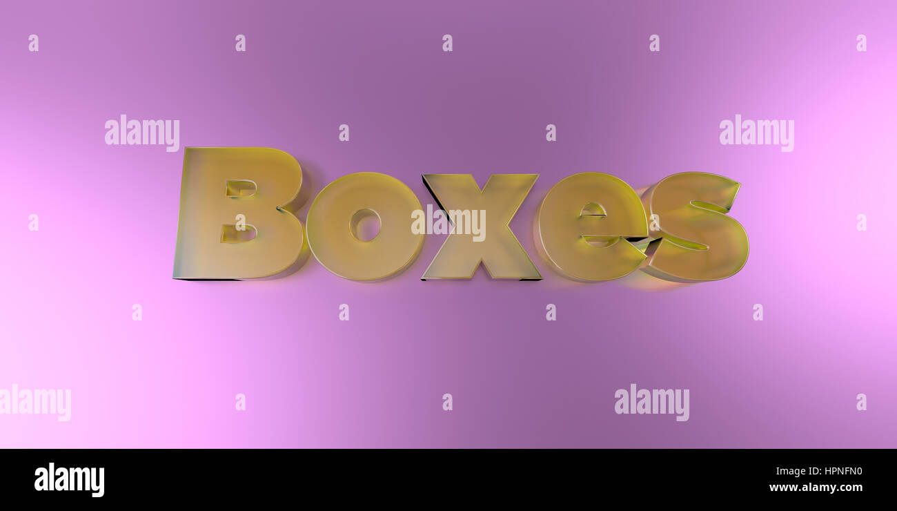 Boxes - colorful glass text on vibrant background - 3D rendered royalty ...