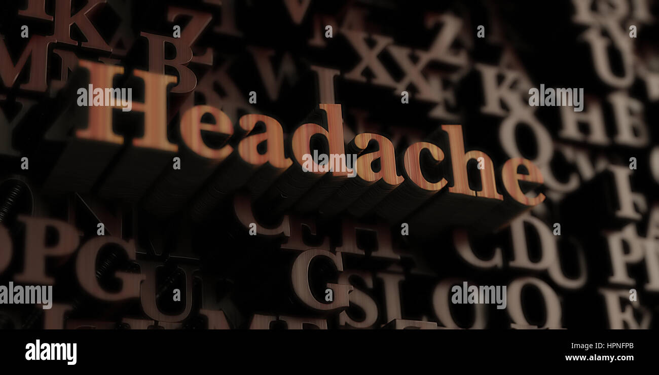 headache - Wooden 3D rendered letters/message. Can be used for an ...
