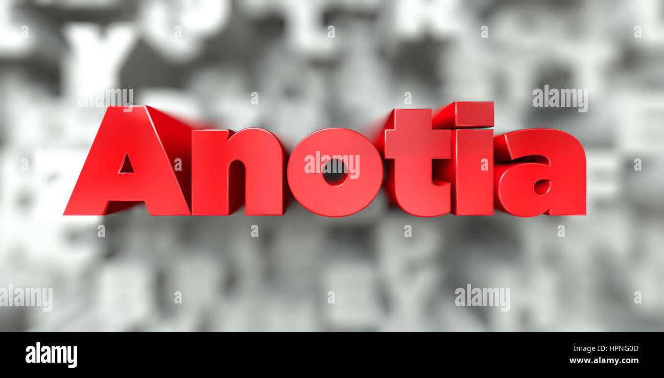 Anotia - Red text on typography background - 3D rendered royalty free ...
