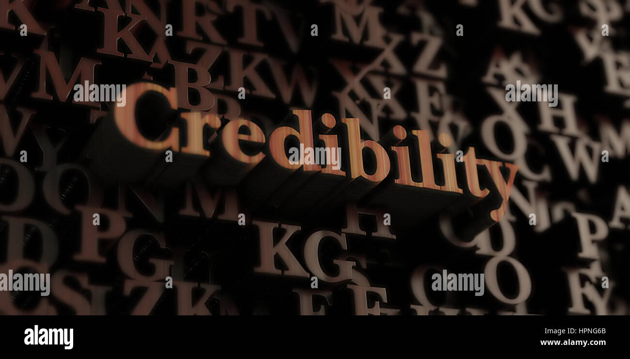 credibility - Wooden 3D rendered letters/message. Can be used for an ...