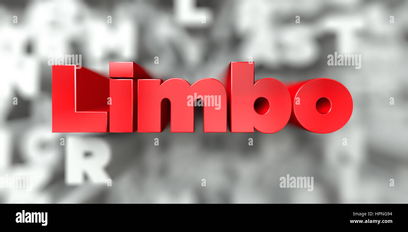 Limbo - Red text on typography background - 3D rendered royalty free ...