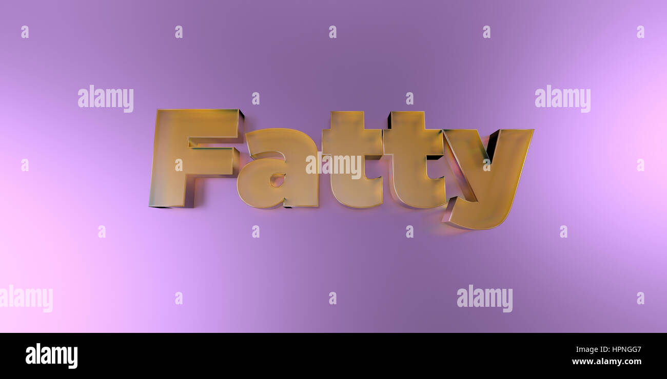 Fatty - colorful glass text on vibrant background - 3D rendered royalty ...
