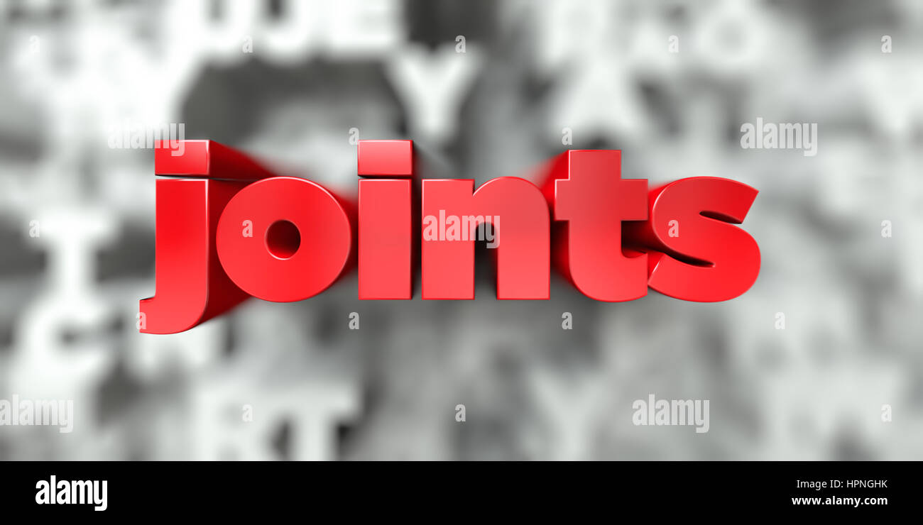 joints - Red text on typography background - 3D rendered royalty free ...