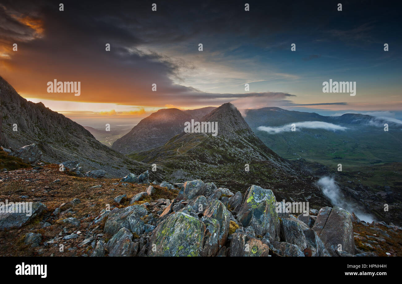 Tryfan, an iconic peak in Snowdonia, Snowdonia National Park, Wales ...