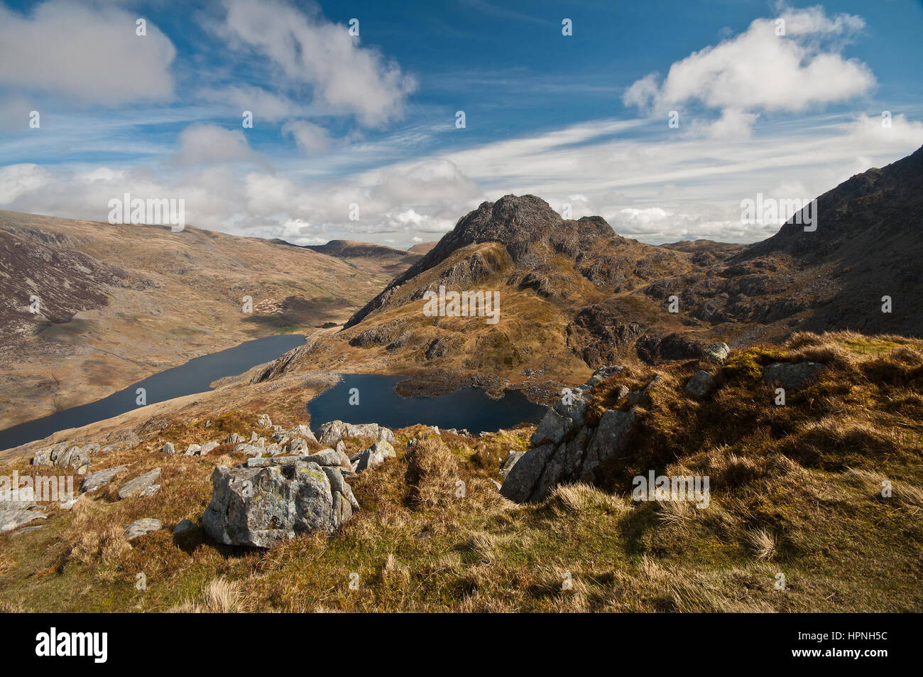 Tryfan, an iconic peak in Snowdonia, Snowdonia National Park, Wales ...
