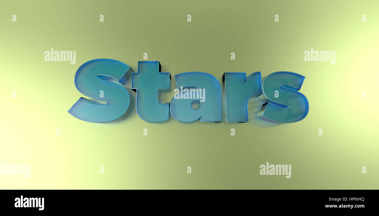 Stars - colorful glass text on vibrant background - 3D rendered royalty ...
