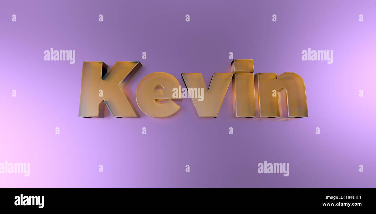 Kevin - colorful glass text on vibrant background - 3D rendered royalty ...