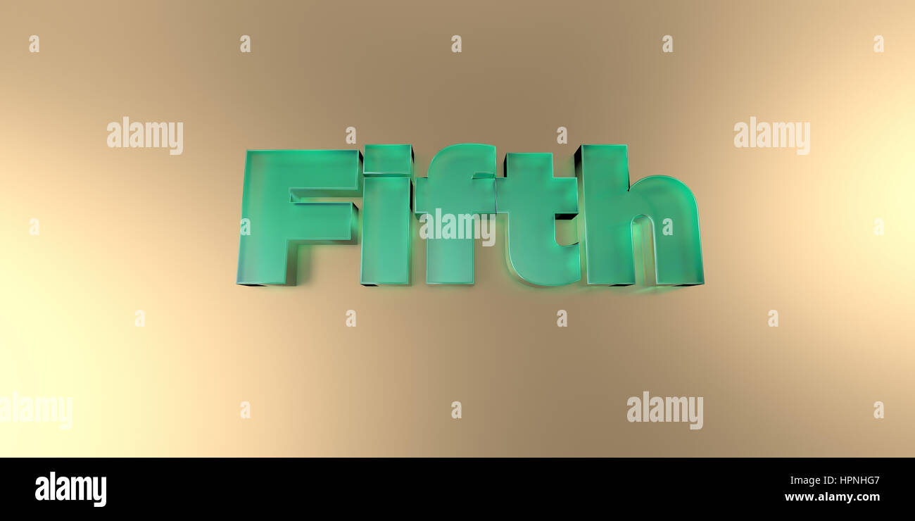 Fifth - colorful glass text on vibrant background - 3D rendered royalty ...
