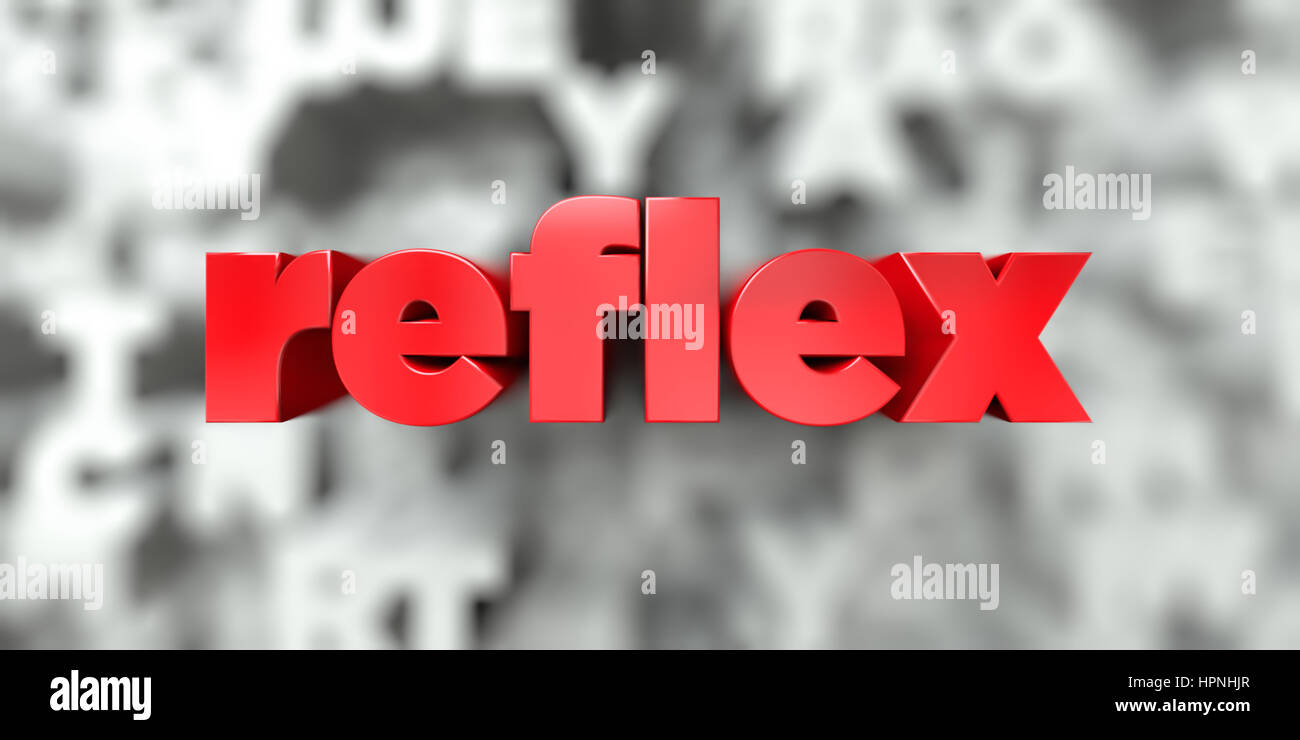 reflex - Red text on typography background - 3D rendered royalty free ...