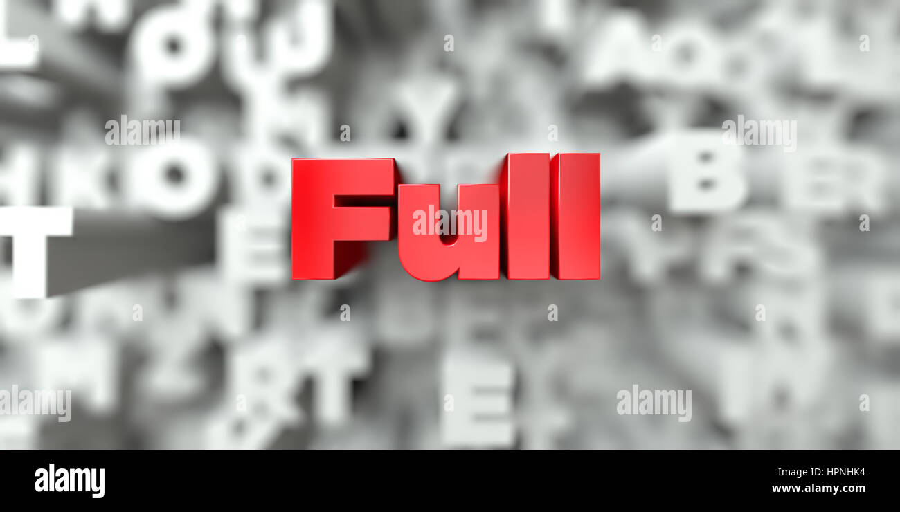 Full - Red text on typography background - 3D rendered royalty free ...