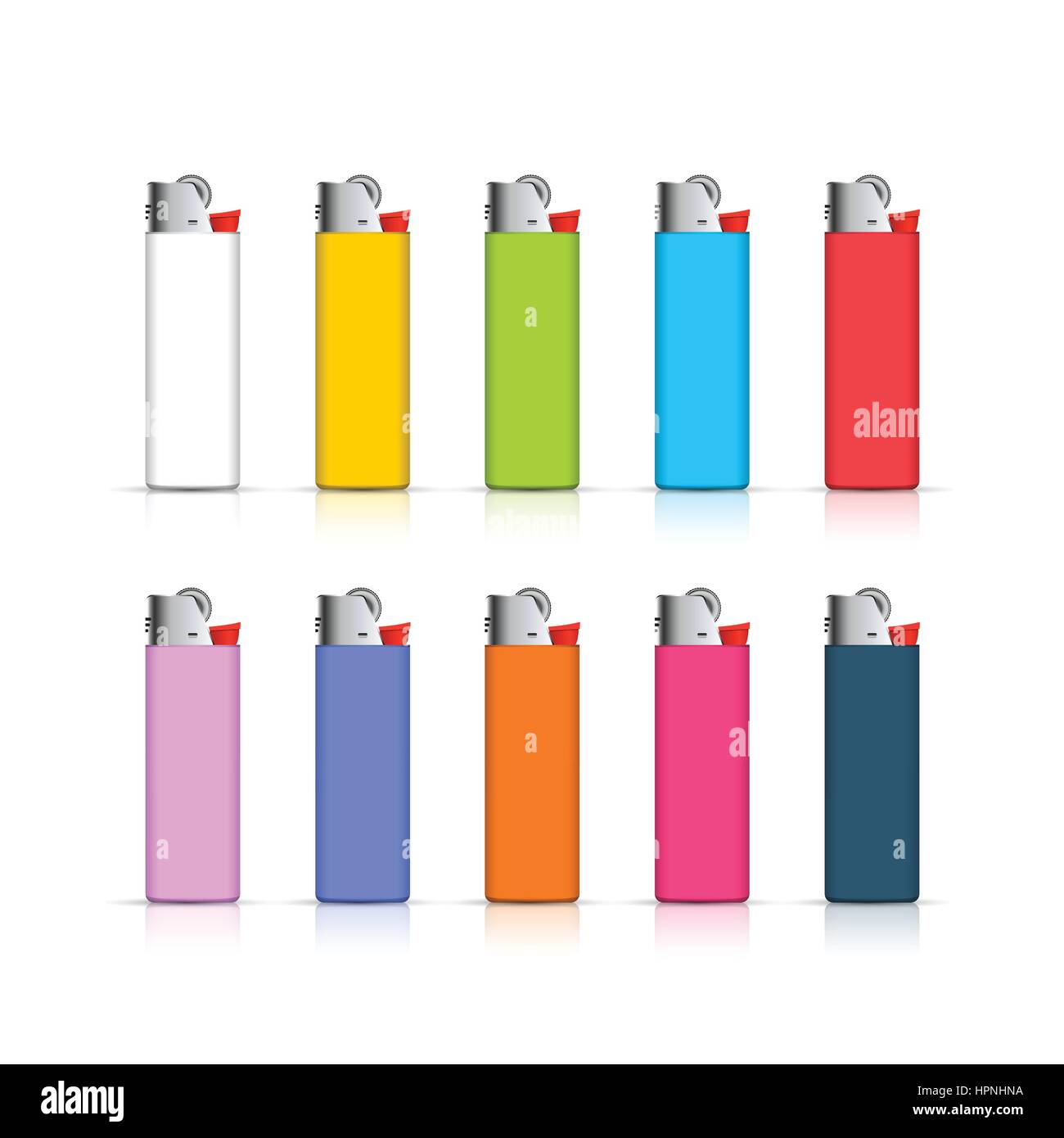 Set of colorful lighters. Template for corporate identity isolated on ...