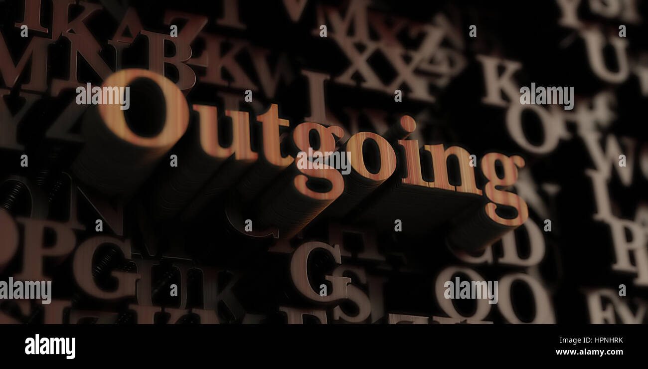 outgoing - Wooden 3D rendered letters/message. Can be used for an ...