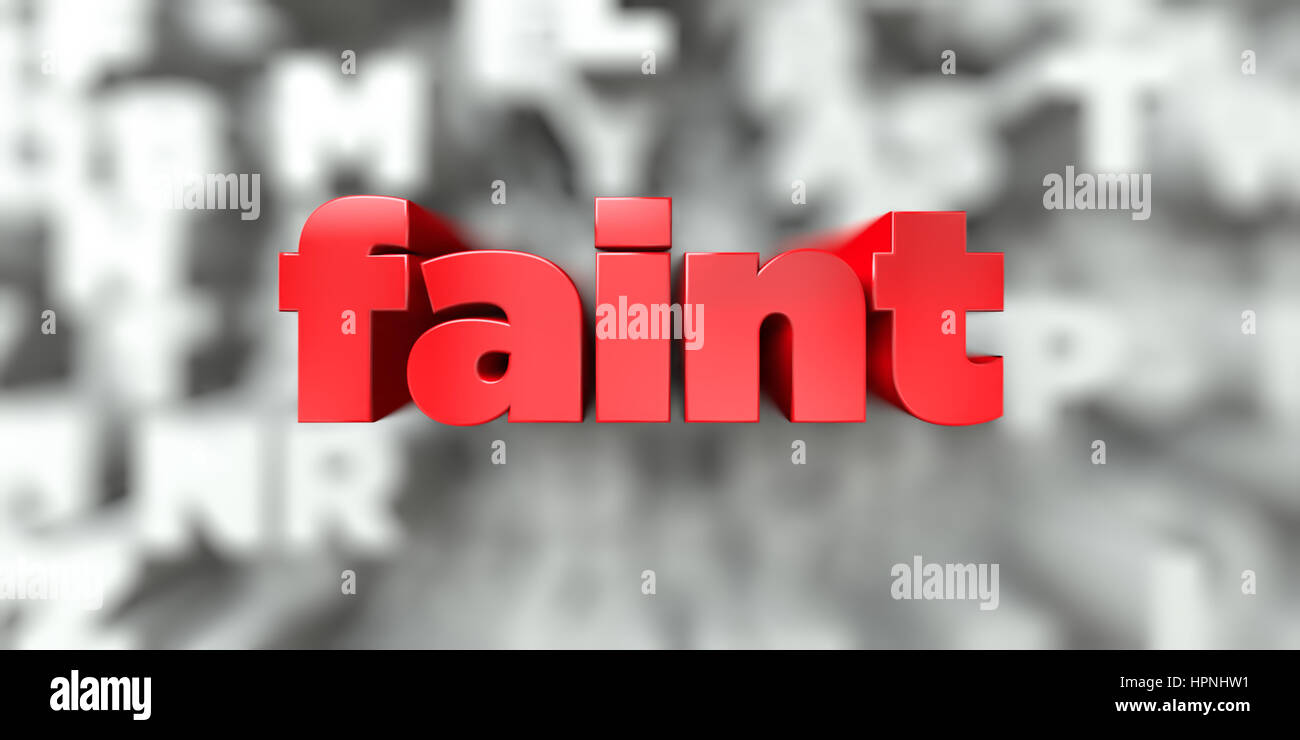 faint - Red text on typography background - 3D rendered royalty free ...