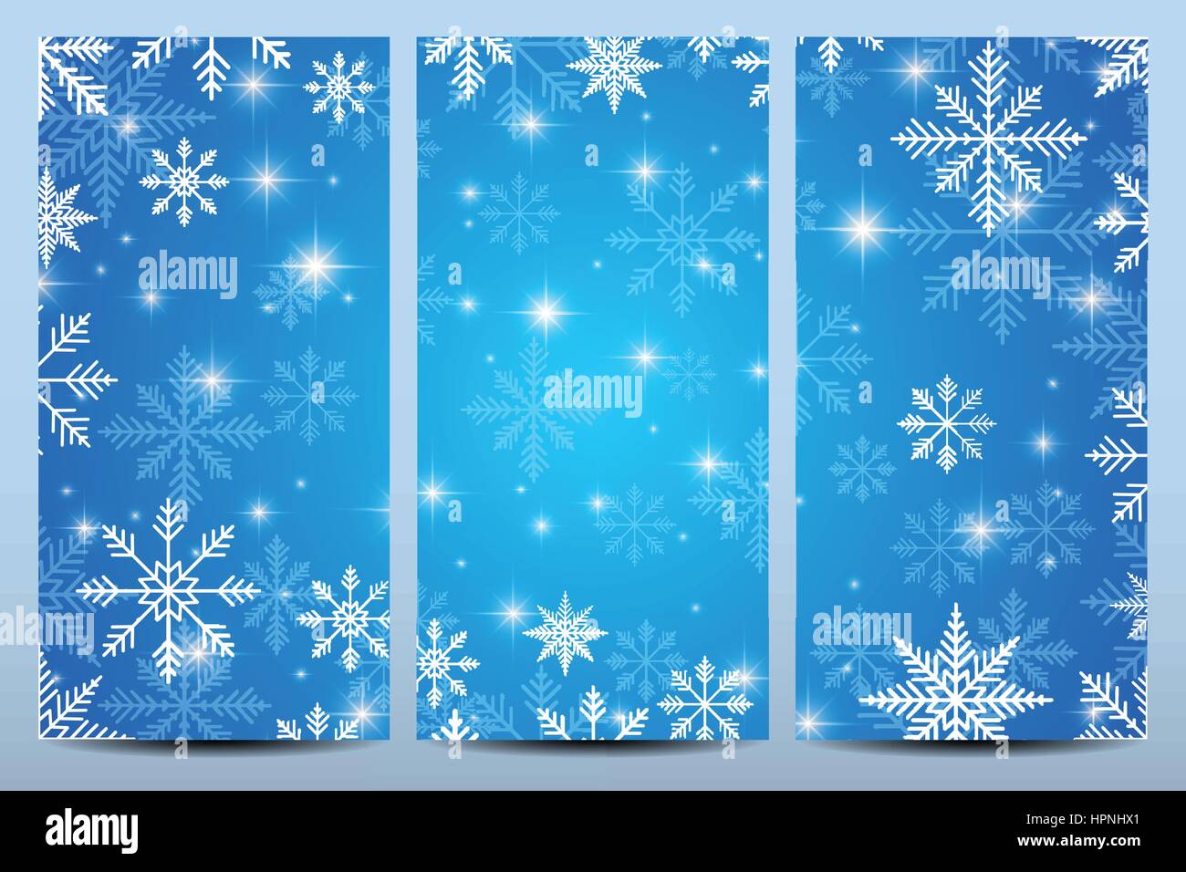 Happy New Year Flyers. Blue background with snowflakes. Modern design ...
