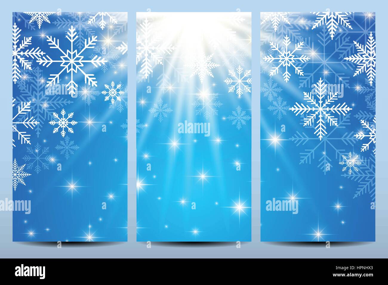 Happy New Year Flyers. Blue background with snowflakes. Modern design ...