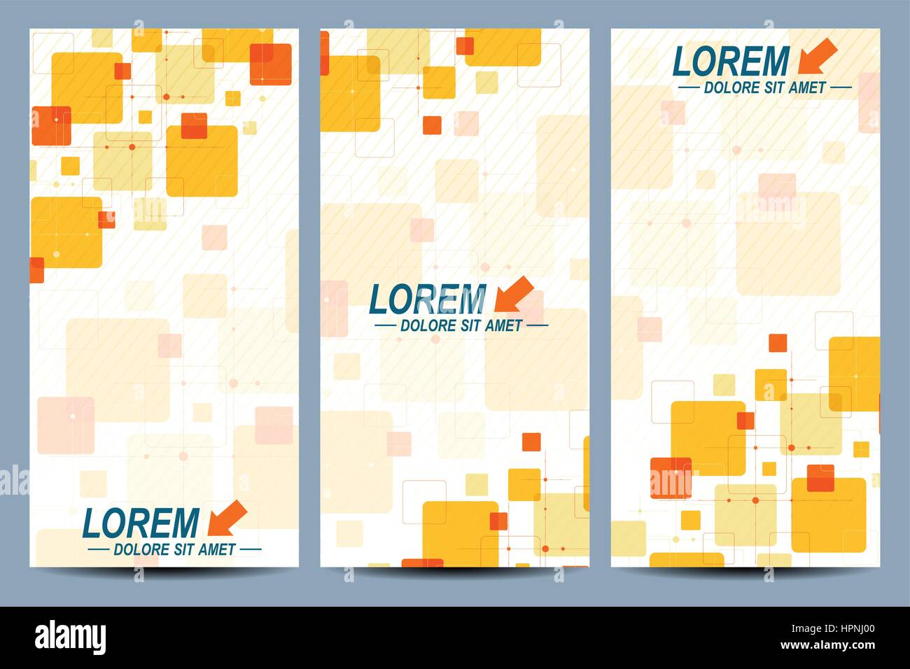 Set of the vector flyers. Background with colorful squares, line, dot ...