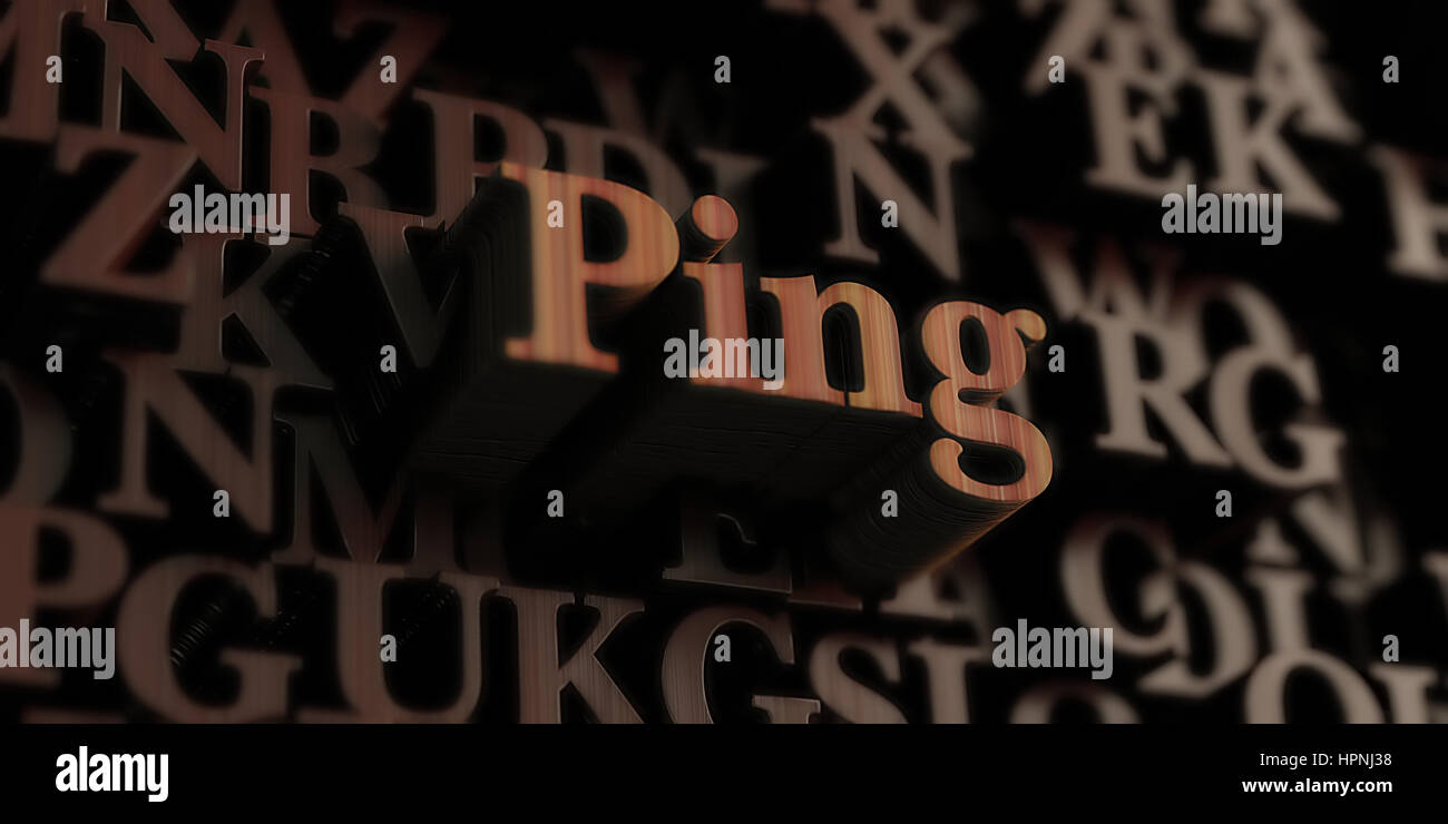 ping - Wooden 3D rendered letters/message. Can be used for an online ...