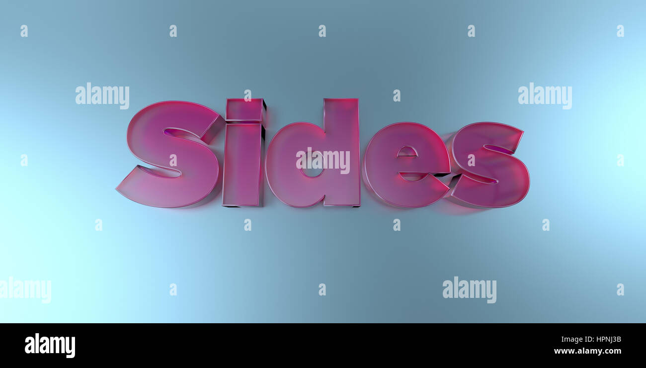 Sides - colorful glass text on vibrant background - 3D rendered royalty ...