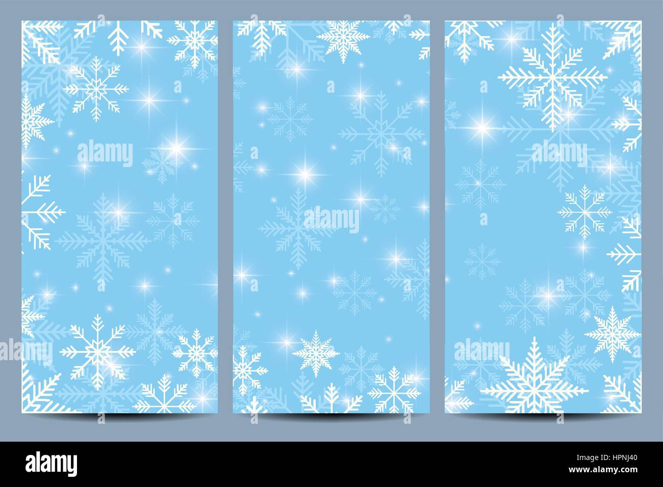 Happy New Year Flyers. Blue background with snowflakes. Modern design ...