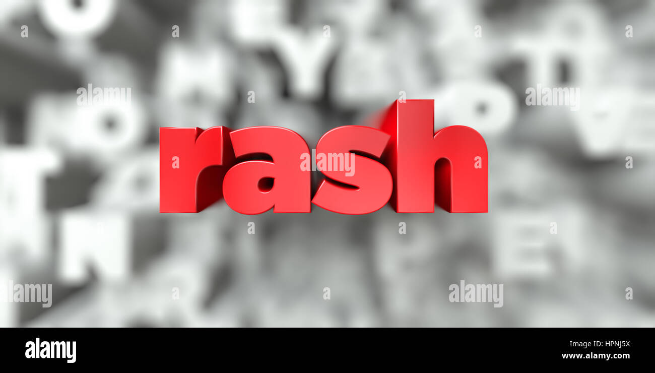 rash - Red text on typography background - 3D rendered royalty free ...