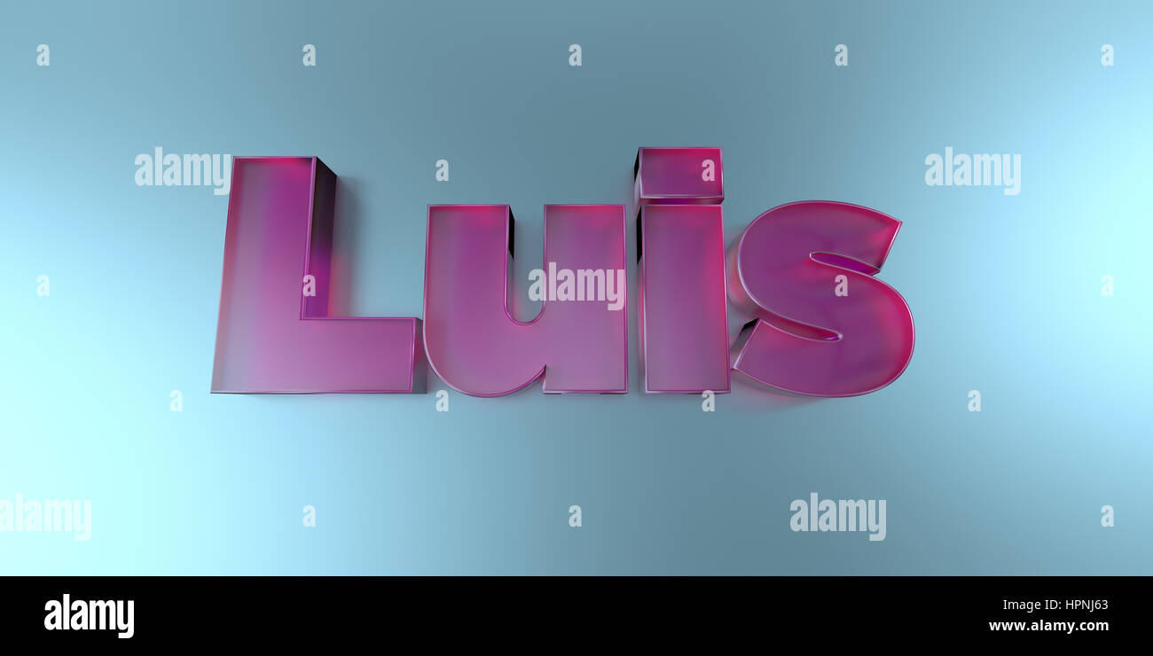 Luis - colorful glass text on vibrant background - 3D rendered royalty ...