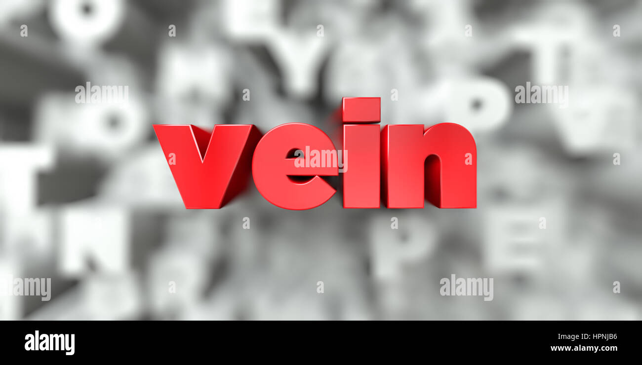 vein - Red text on typography background - 3D rendered royalty free ...