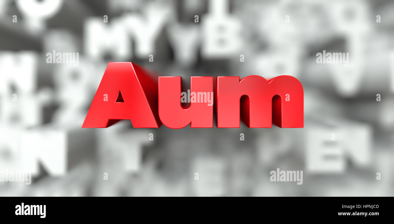 Aum - Red text on typography background - 3D rendered royalty free ...