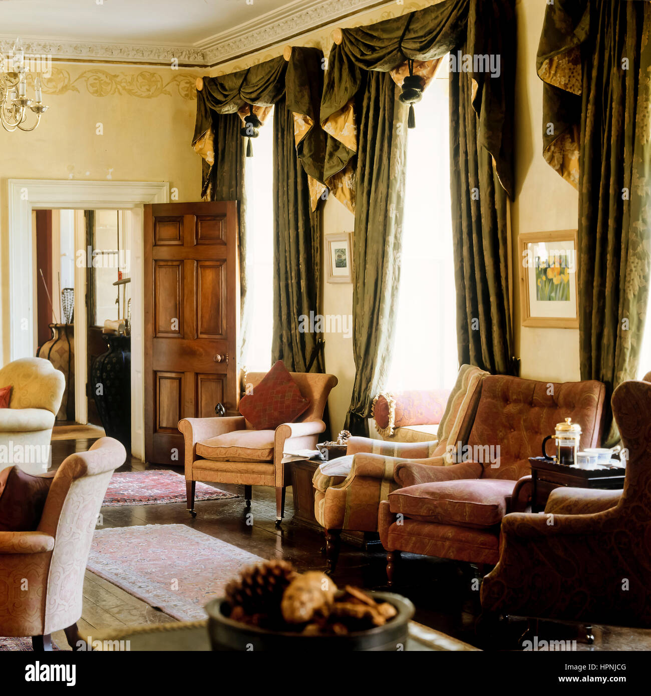 Arm chairs in a living room Stock Photo - Alamy