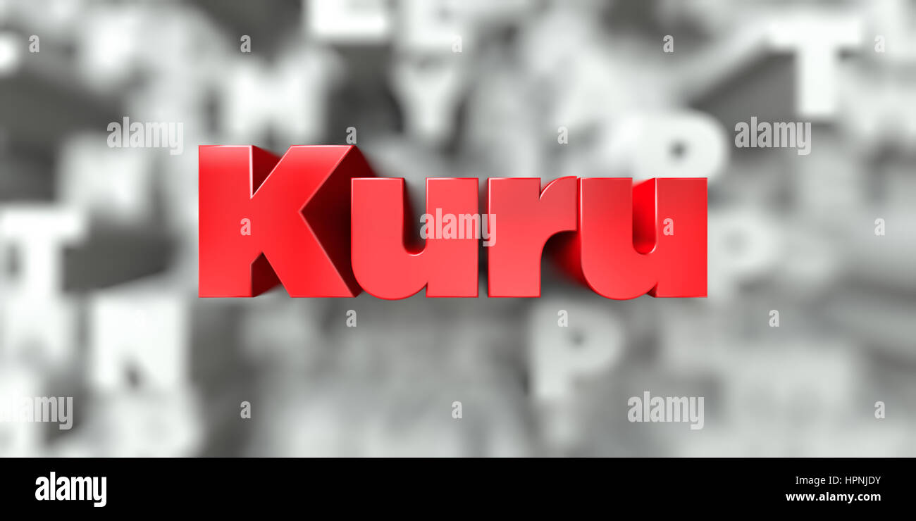 Kuru - Red text on typography background - 3D rendered royalty free ...