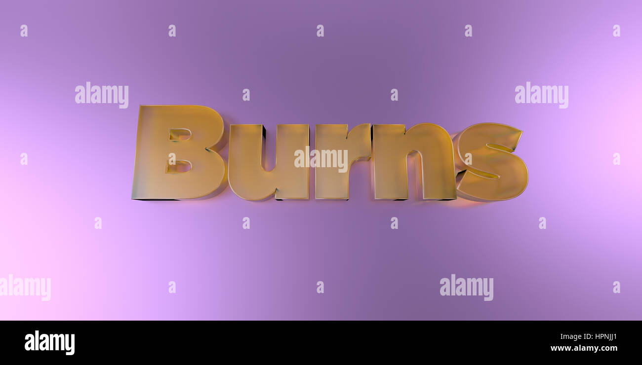 Burns - colorful glass text on vibrant background - 3D rendered royalty ...