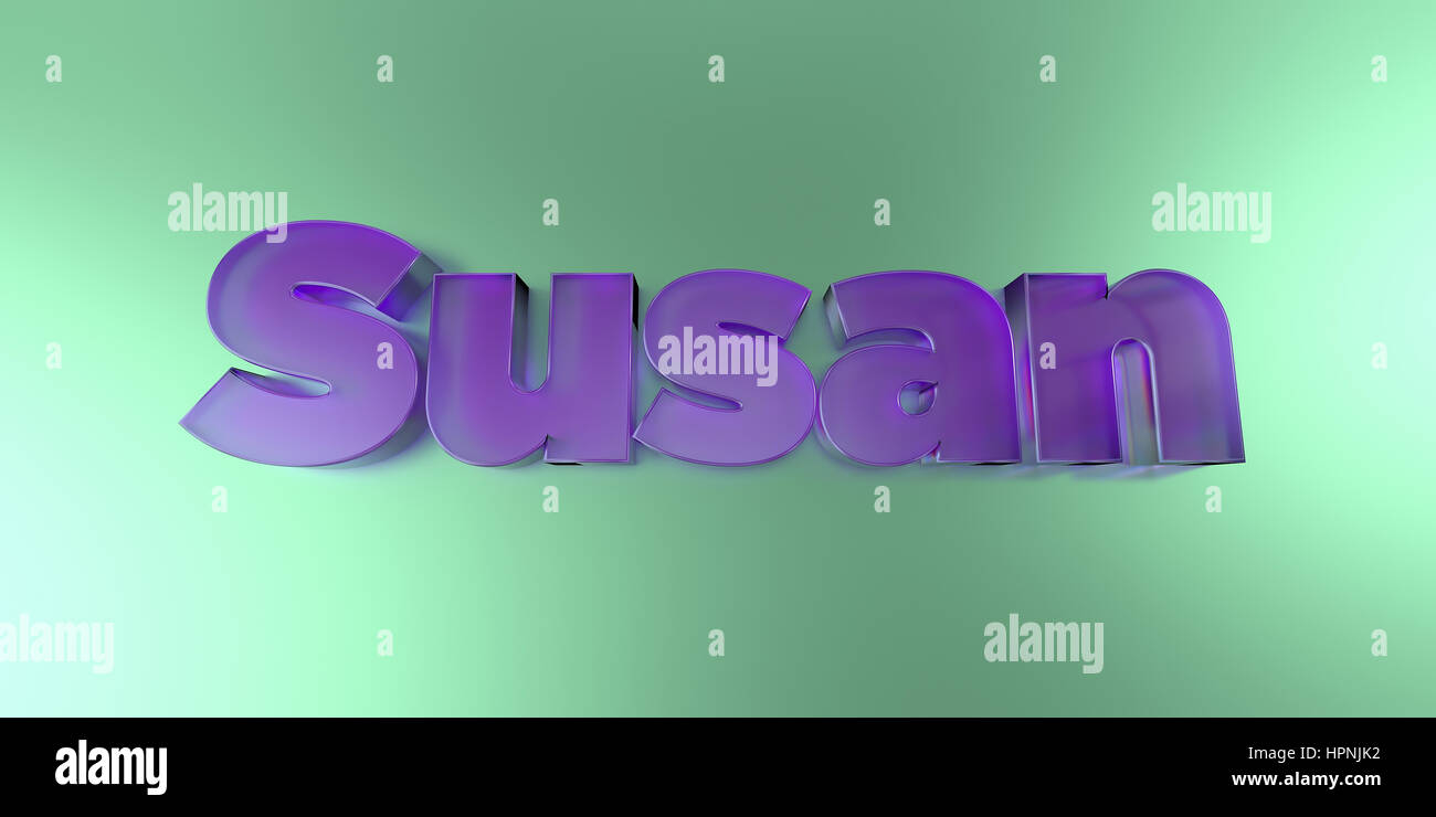 Susan - colorful glass text on vibrant background - 3D rendered royalty ...