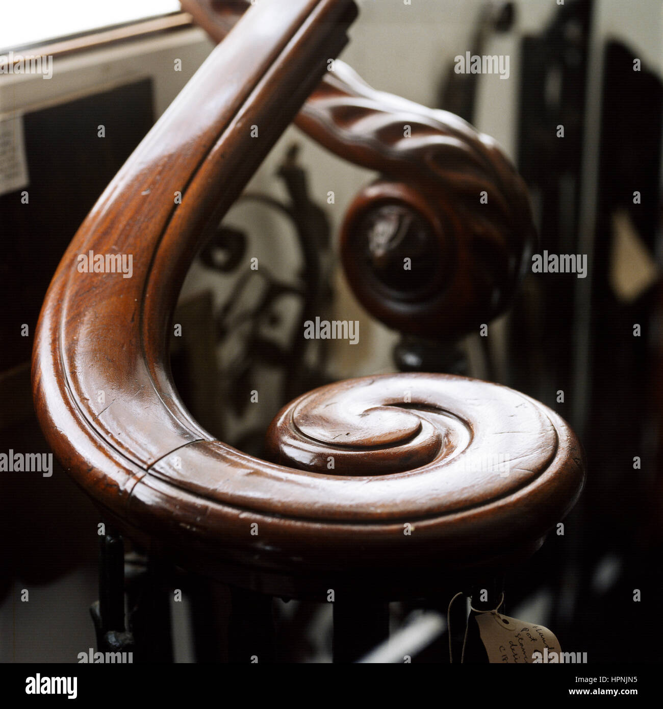 A wooden banister Stock Photo - Alamy