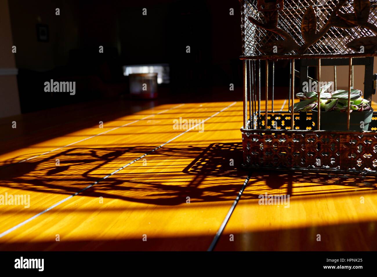 Cage shadow on table hi-res stock photography and images - Alamy