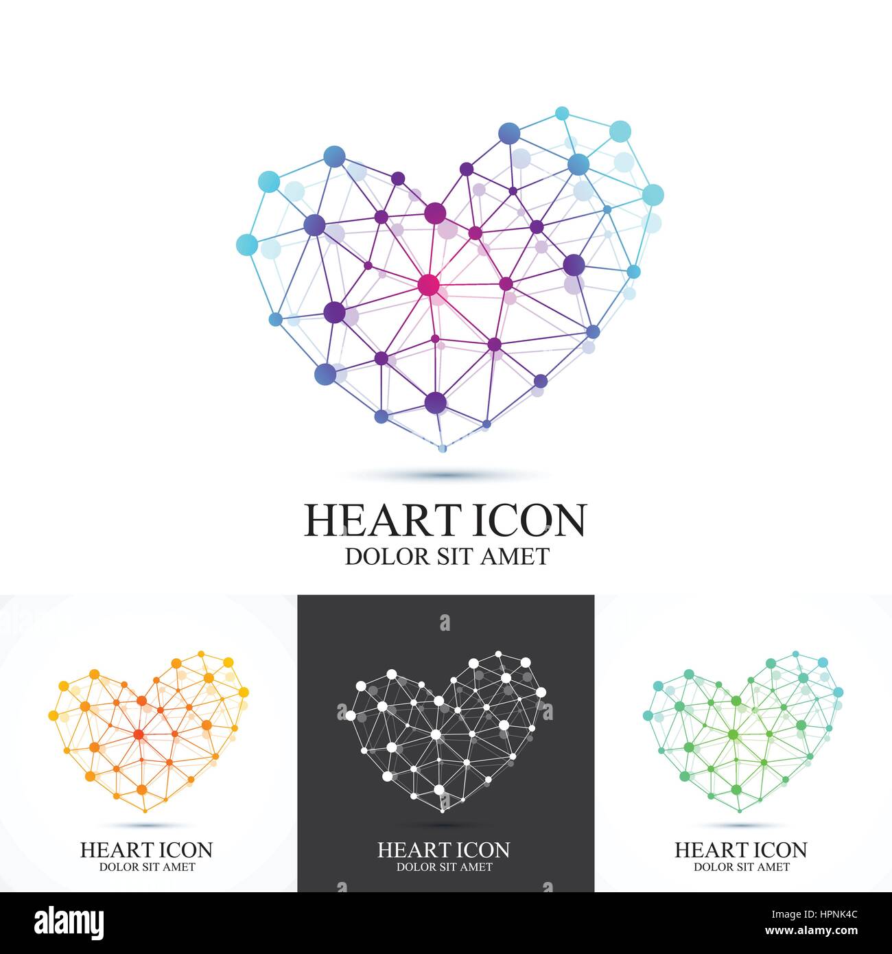 Modern set icon heart. Vector template for medicine, science ...