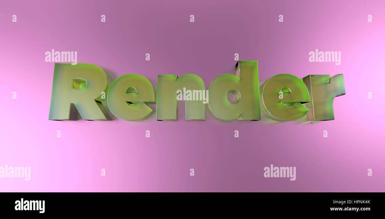Render - colorful glass text on vibrant background - 3D rendered ...