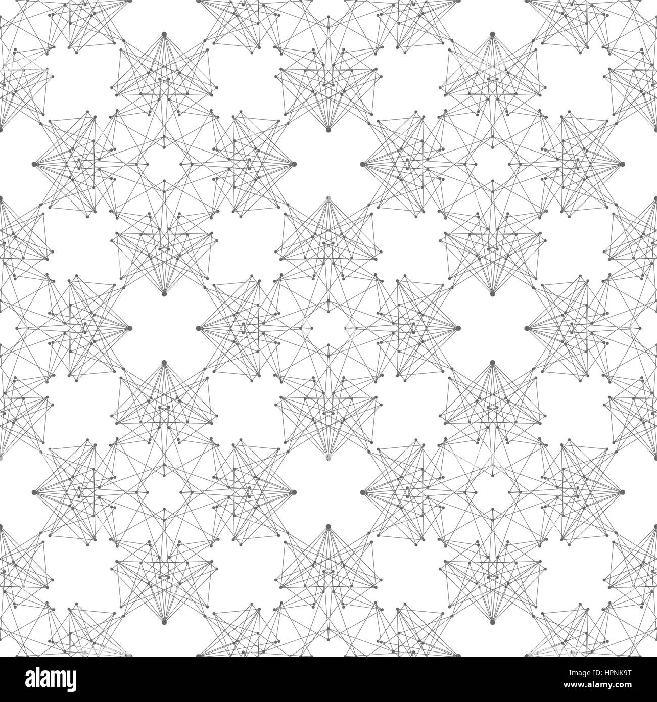 Modern Abstract Geometric Pattern With Connected Lines And Dots