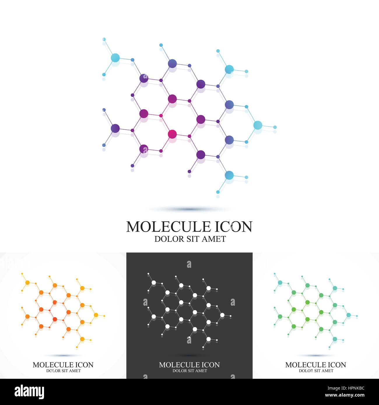 Modern set icon dna and molecule. Vector template for medicine, science ...