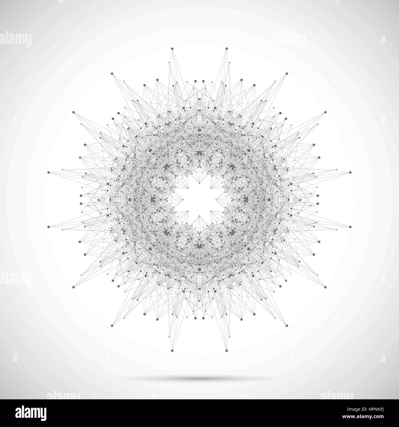 Geometric Abstract Form With Connected Line And Dots Graphic Background For Your Design Vector