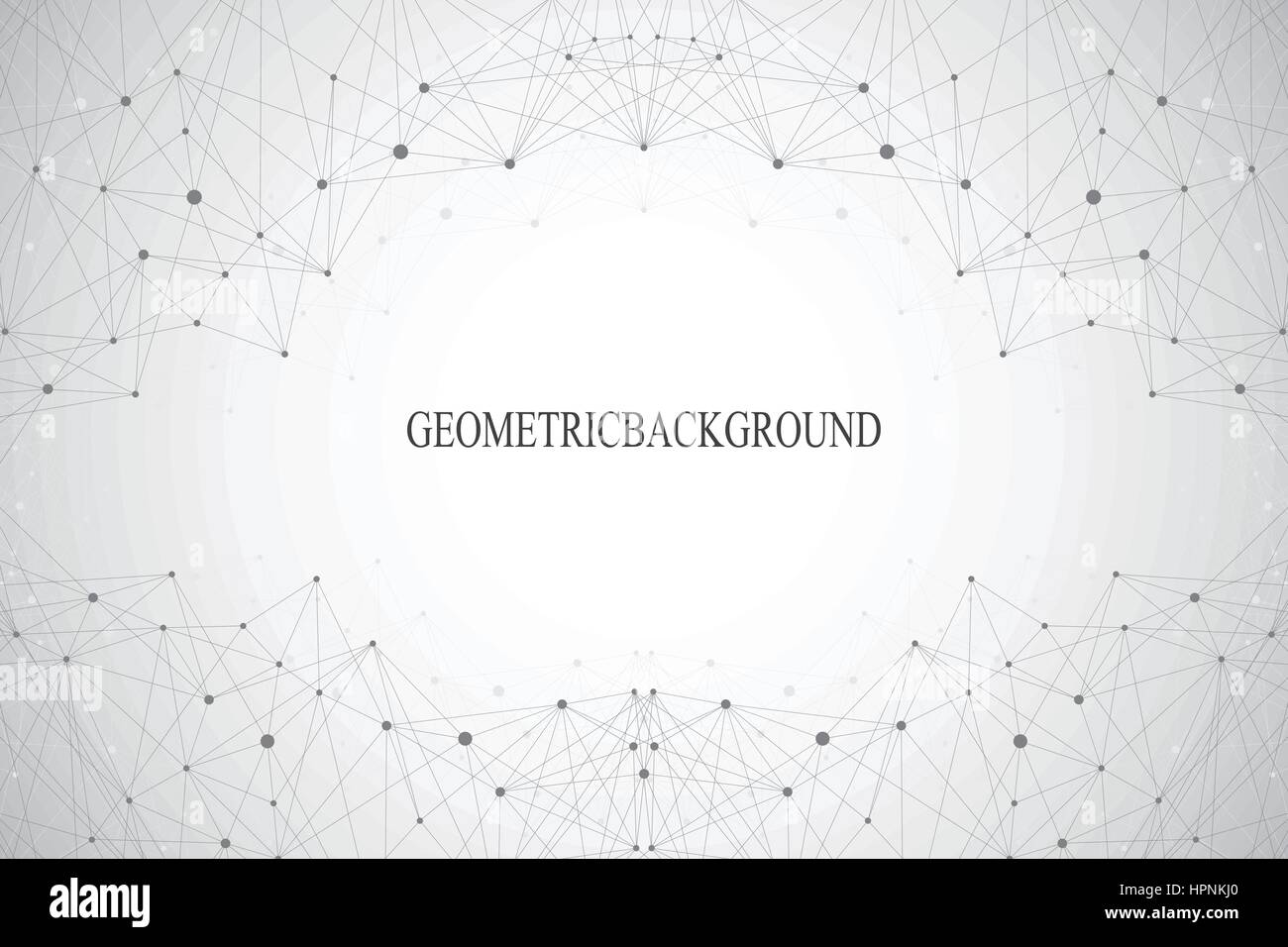 Geometric Grey Background Molecule And Communication Connected Lines With Dots Vector