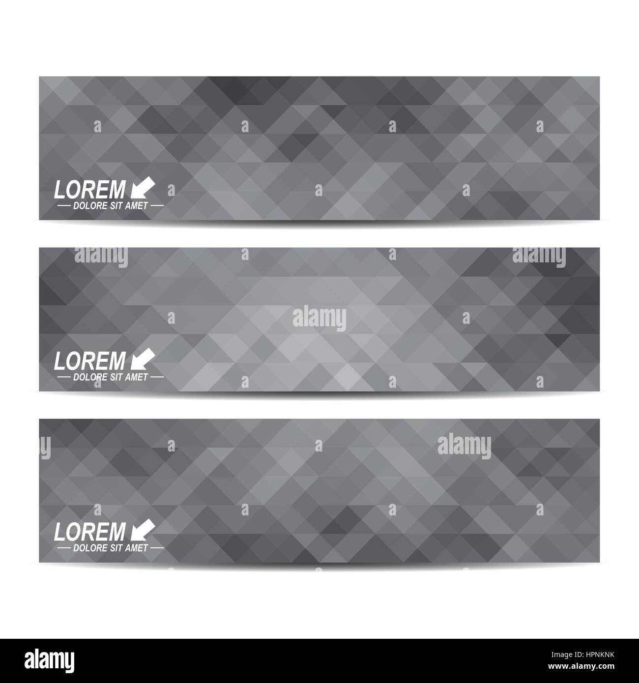 Set of vector banners. Background with black triangles. Web banners ...