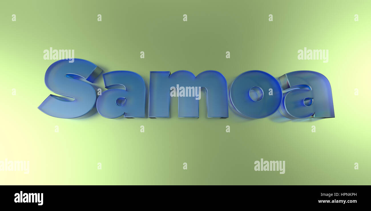 Samoa - colorful glass text on vibrant background - 3D rendered royalty ...