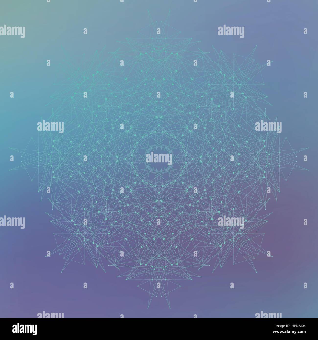 Geometric Abstract Form With Connected Line And Dots Futuristic Technology Object For Your