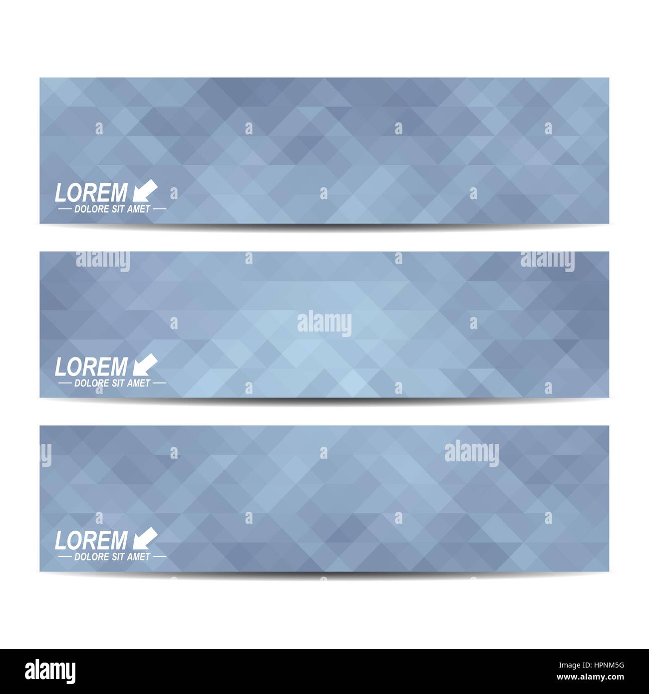 Gray set of vector banners. Background with grey triangles. Web banners ...