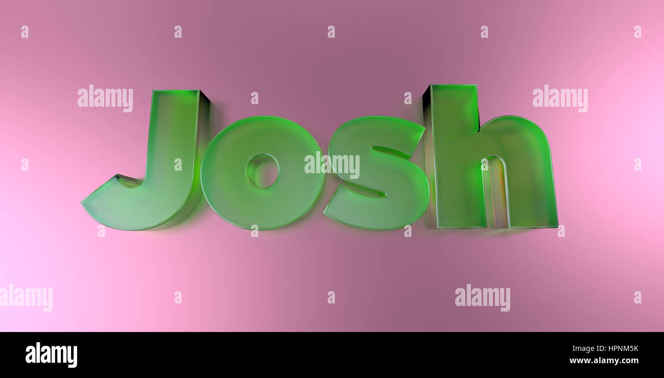 Josh - colorful glass text on vibrant background - 3D rendered royalty ...